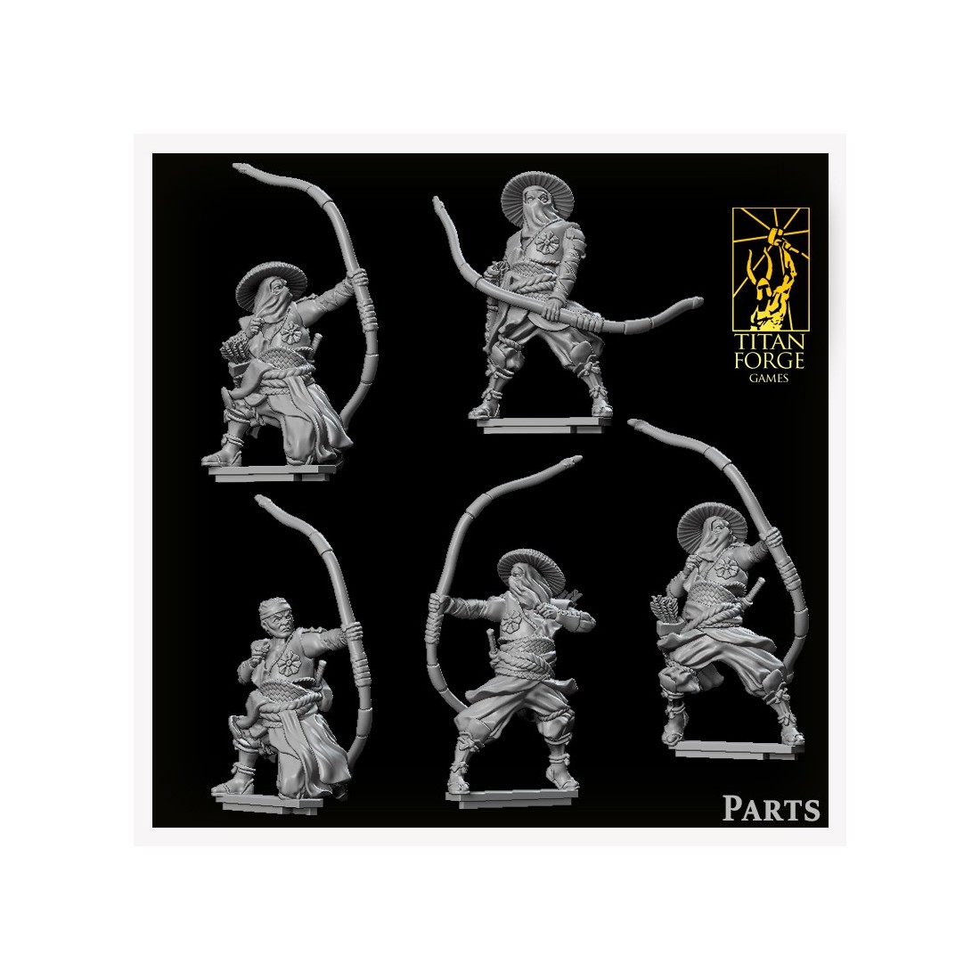Ashigaru Archers - 3d printed set includes 20 parts to create miniature