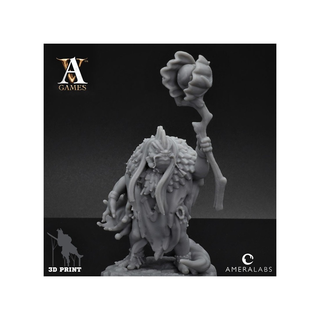 Serpent Priestess - 3d printed set includes 2 parts to create miniature