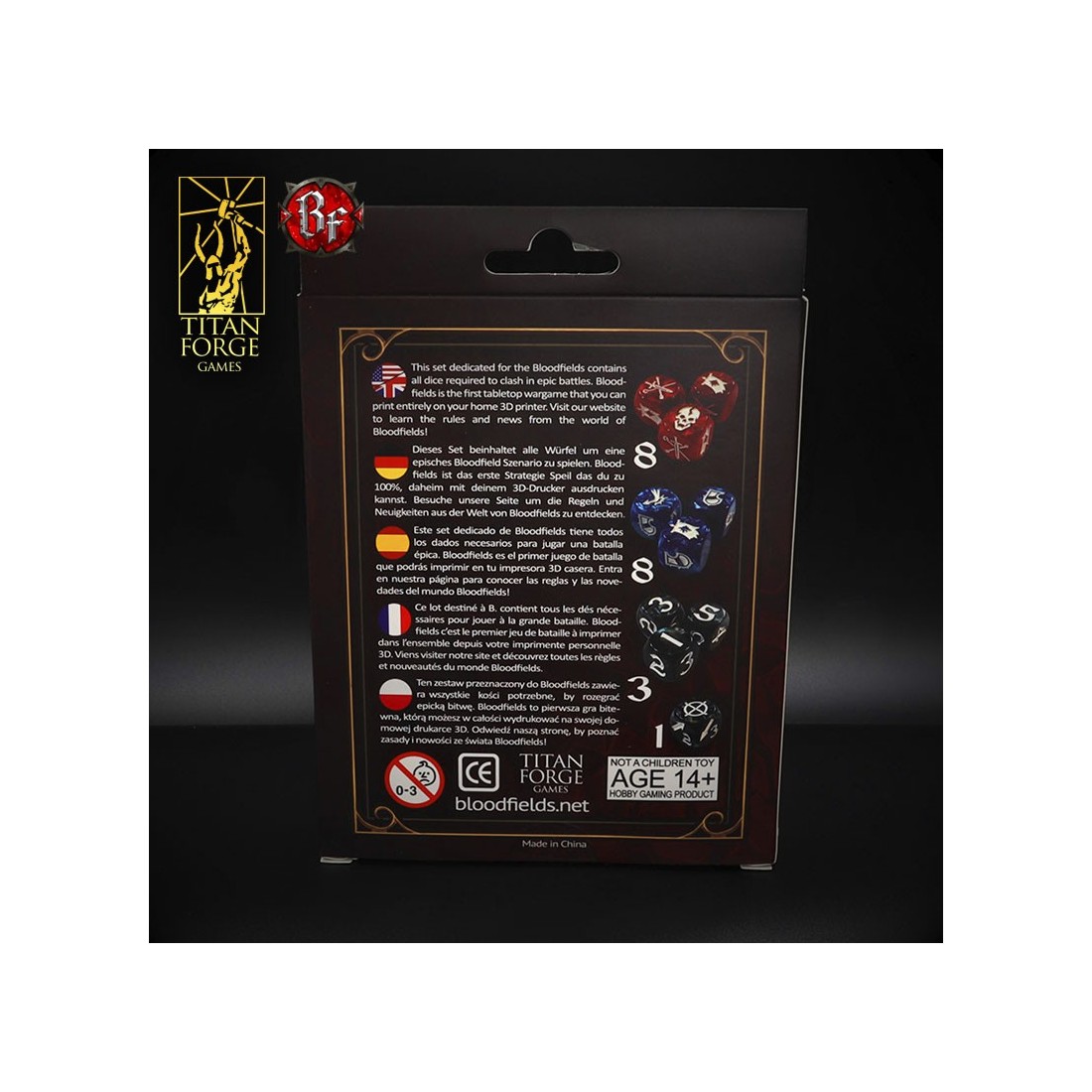 Bloodfields Dice Set - set includes 20 high-quality acrylic dice
