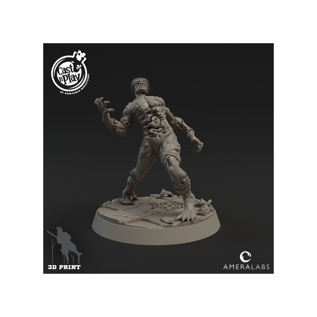 Cursed Zombie ver. 3 CnP - 3d printed set includes 2 parts to create ...