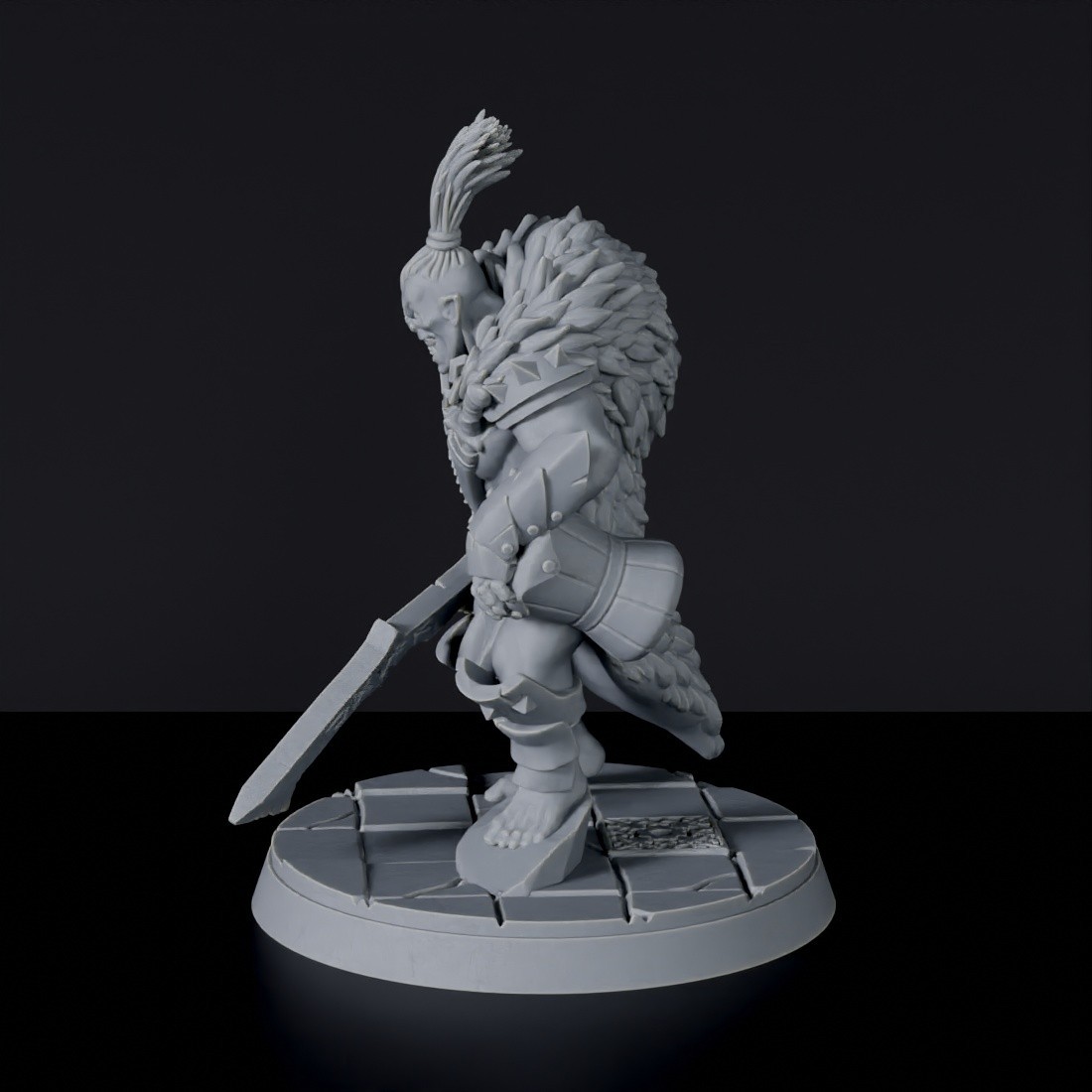 Shu'Var - orc warrior with sword fantasy miniatures - Blackland Orcs
