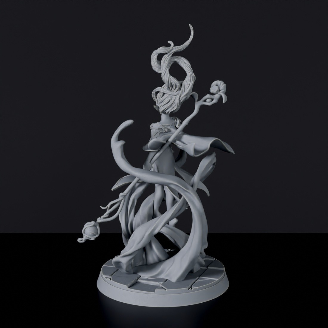 Linessa Waterfront - elf water wizard fantasy minis - Redleaf Elves