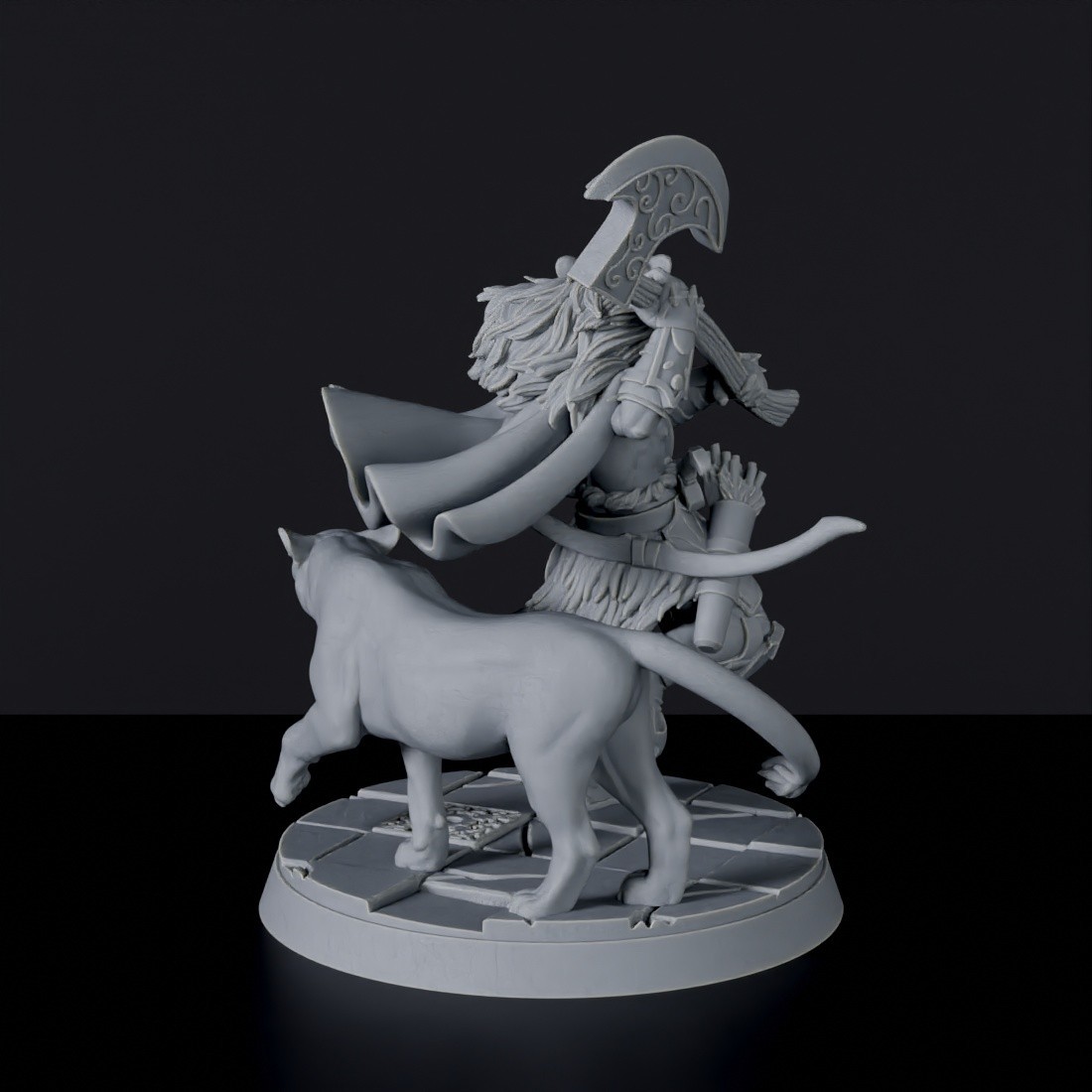 Lion Whiteclaw - elf warrior with cat fantasy minis - Redleaf Elves