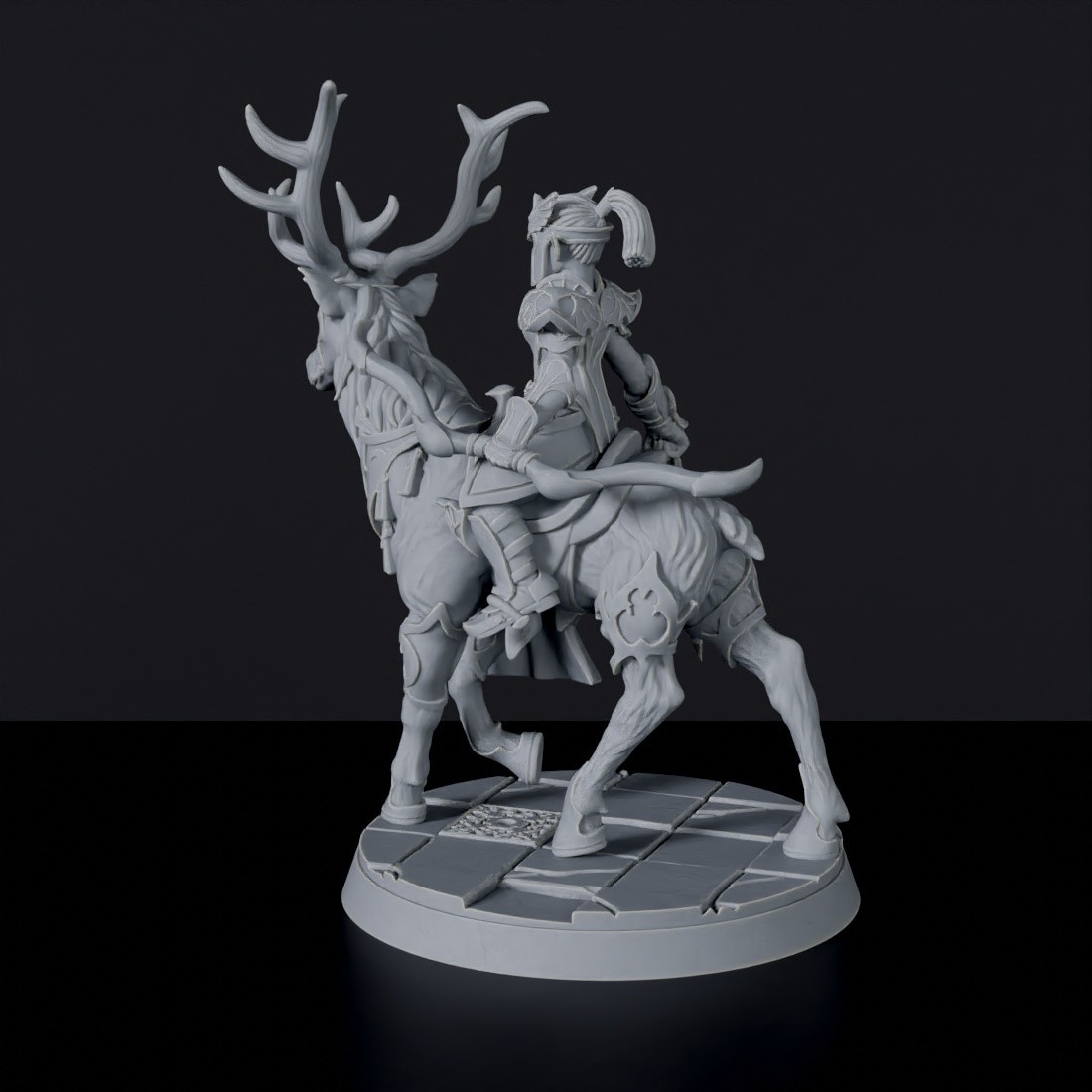 Paradash Sundrop - elf on deer fantasy miniatures - Redleaf Elves