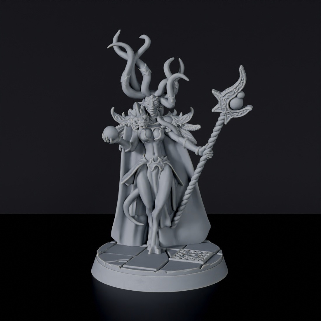 Lilith - demon wizard with staff fantasy miniatures - Demonic Kingdom