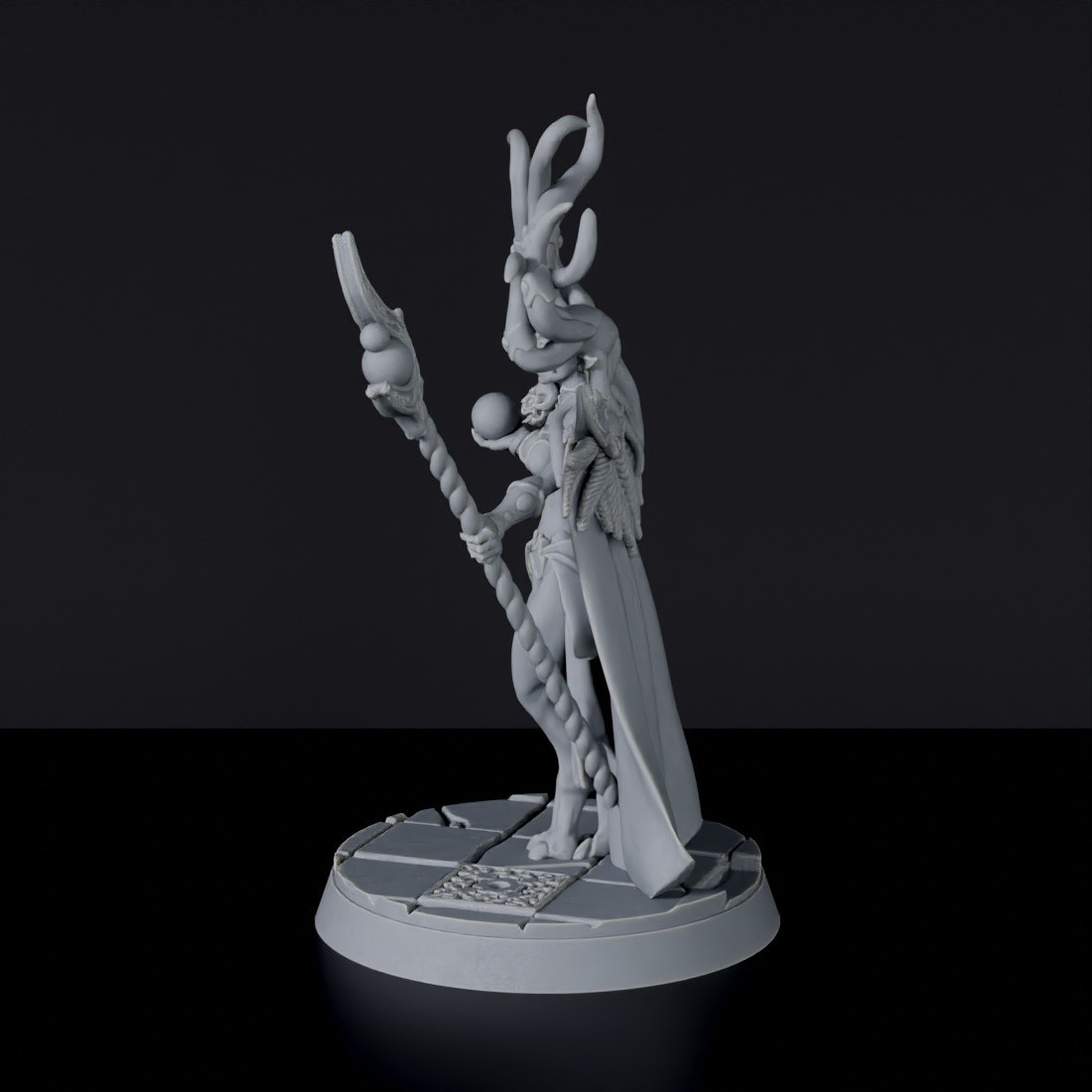Lilith - demon wizard with staff fantasy miniatures - Demonic Kingdom