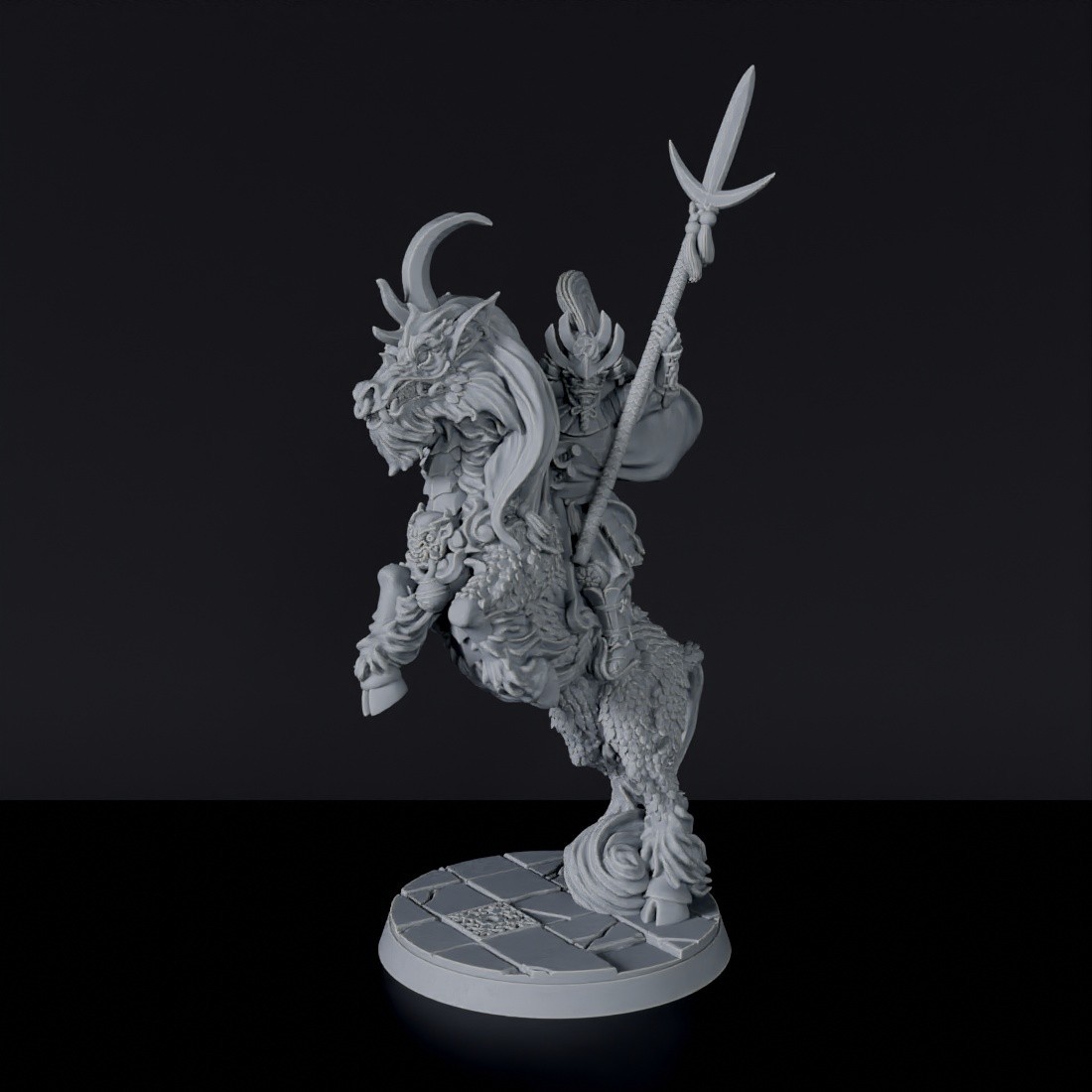 Shinda on Kirin - samurai on horse fantasy miniatures - Dragon Empire