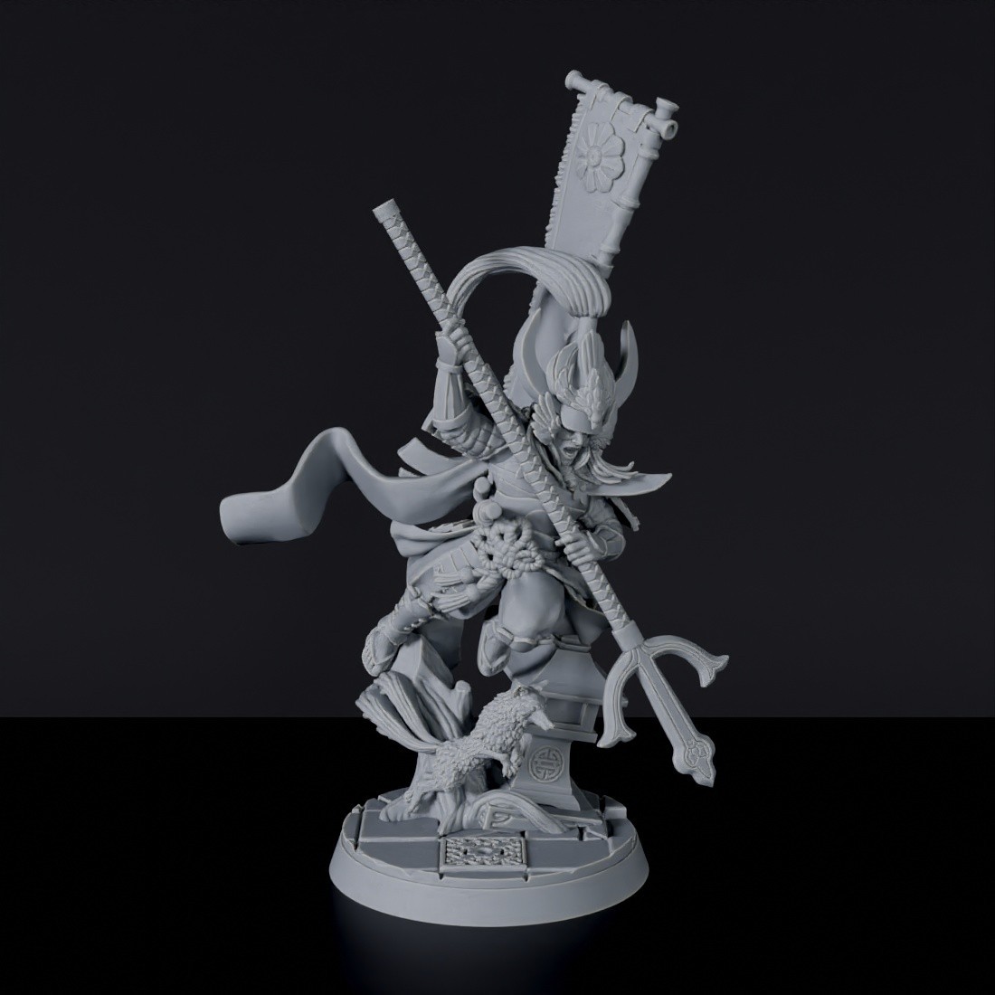 General Minamoto - samurai with trident fantasy minis - Dragon Empire