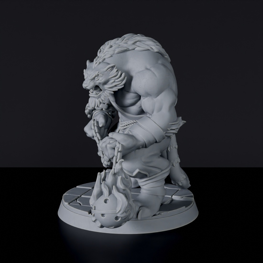 Gru'Stafa - cat beast fantasy miniature - Cult of Flame