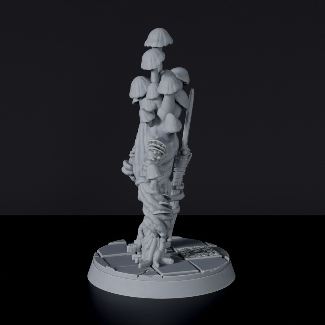 Shroom Elder - mushroom beast fighter with spear - Sullen Swampfolk