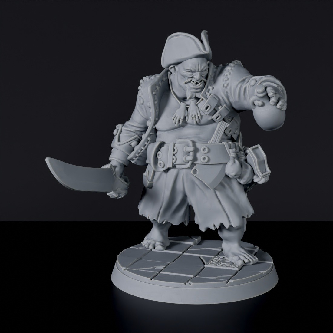 Ogre Crewman - pirate ogre fantasy miniature - Bloodsail Ogres