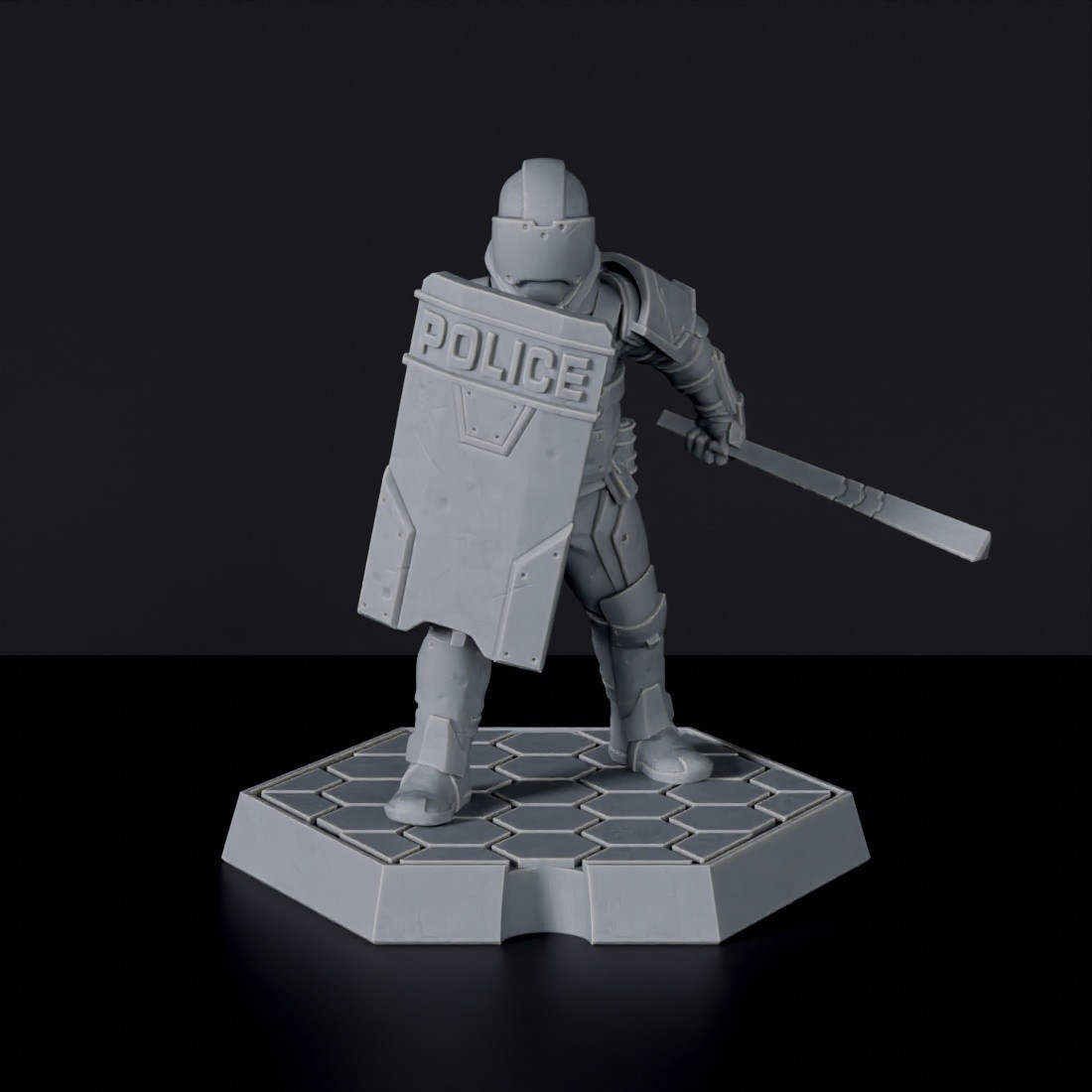Riot Officer Bob Blunt - 3d printed set includes 2 parts to create ...