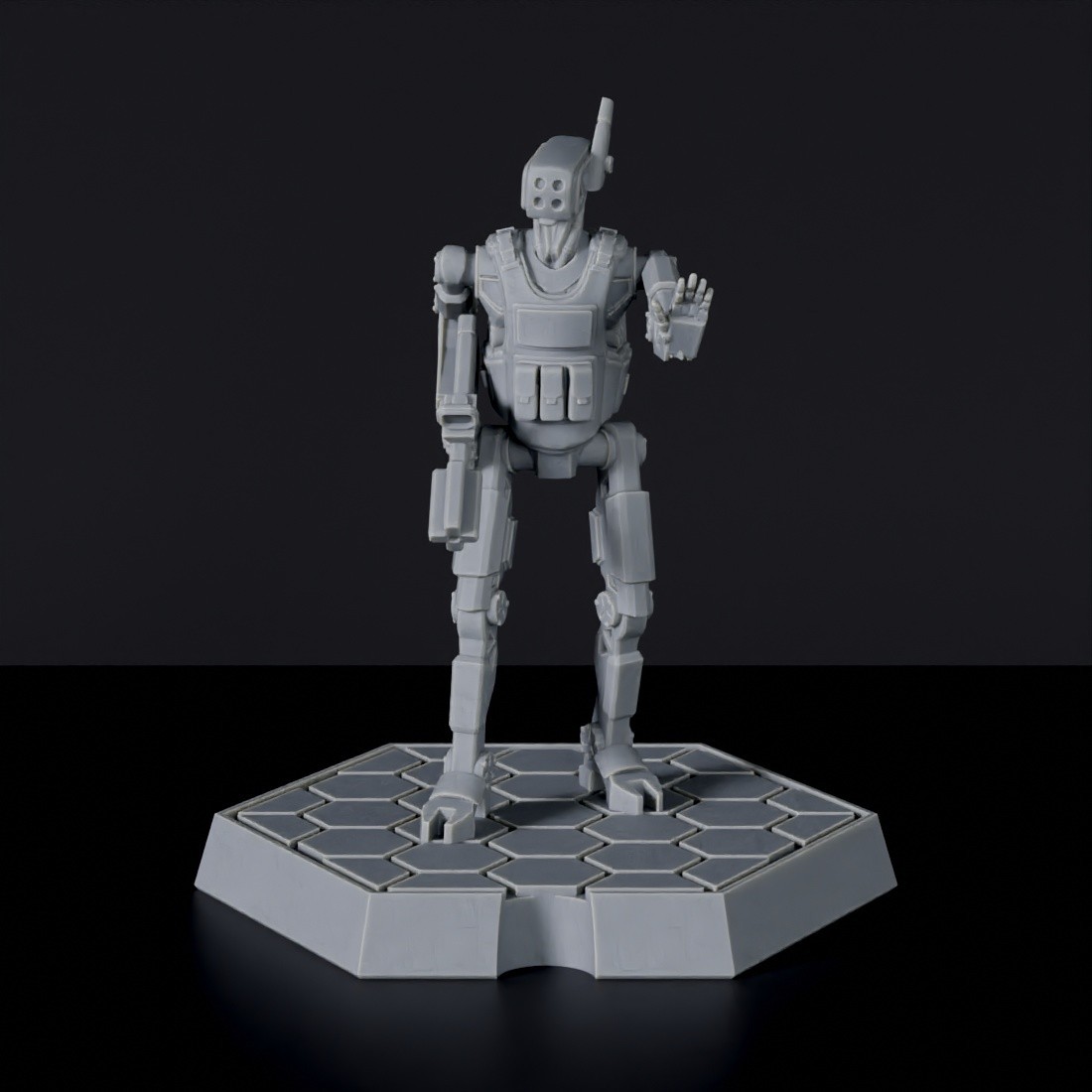 Roger-One 1 - sci fi police robot with gun version 1 - TCPD / GRIDWARS