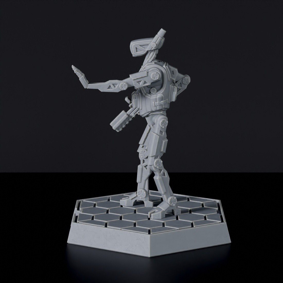 Roger-One 1 - sci fi police robot with gun version 1 - TCPD / GRIDWARS