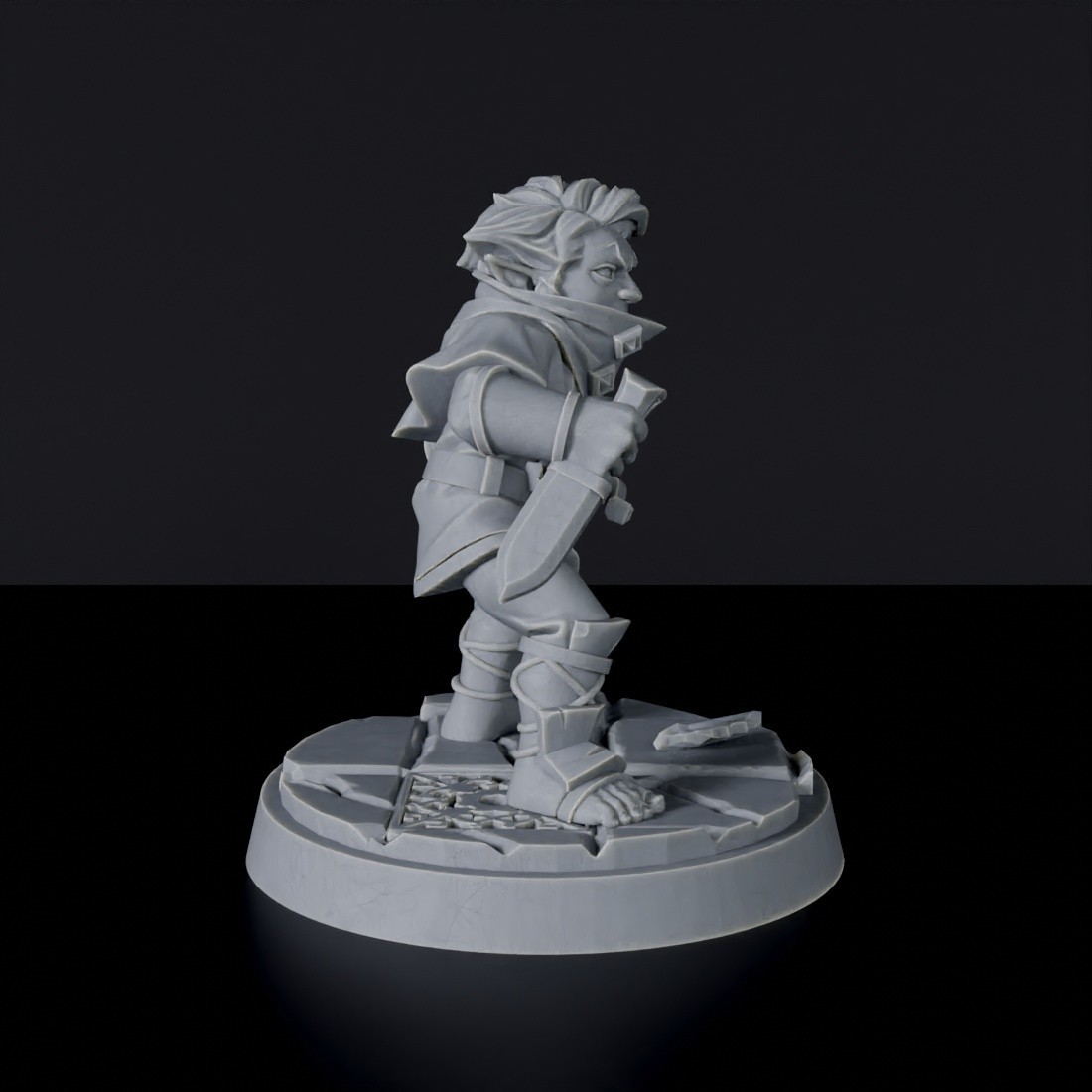 Halfling Male Rogue - thief with crossbow fantasy miniatures - RPG