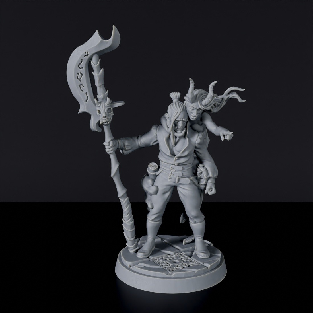 Human Male Warlock - 3d printed set includes 2 parts to create miniature