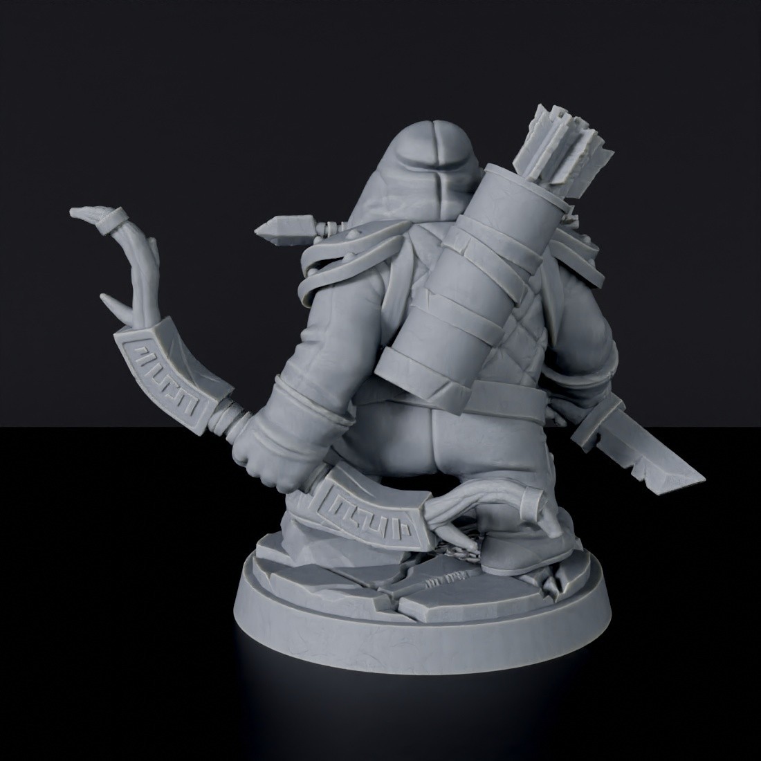 Dwarf Male Ranger - archer with bow fantasy miniatures - RPG games