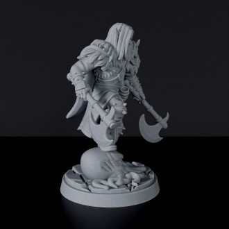 Elf Male Barbarian - 3d printed set includes 3 parts to create miniature