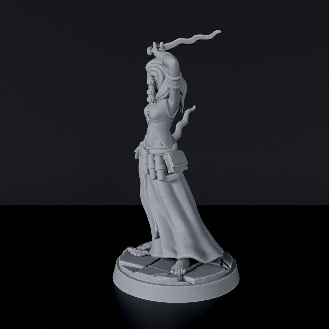 Elf Female Bard - warrior with bow and quiver fantasy miniatures - RPG