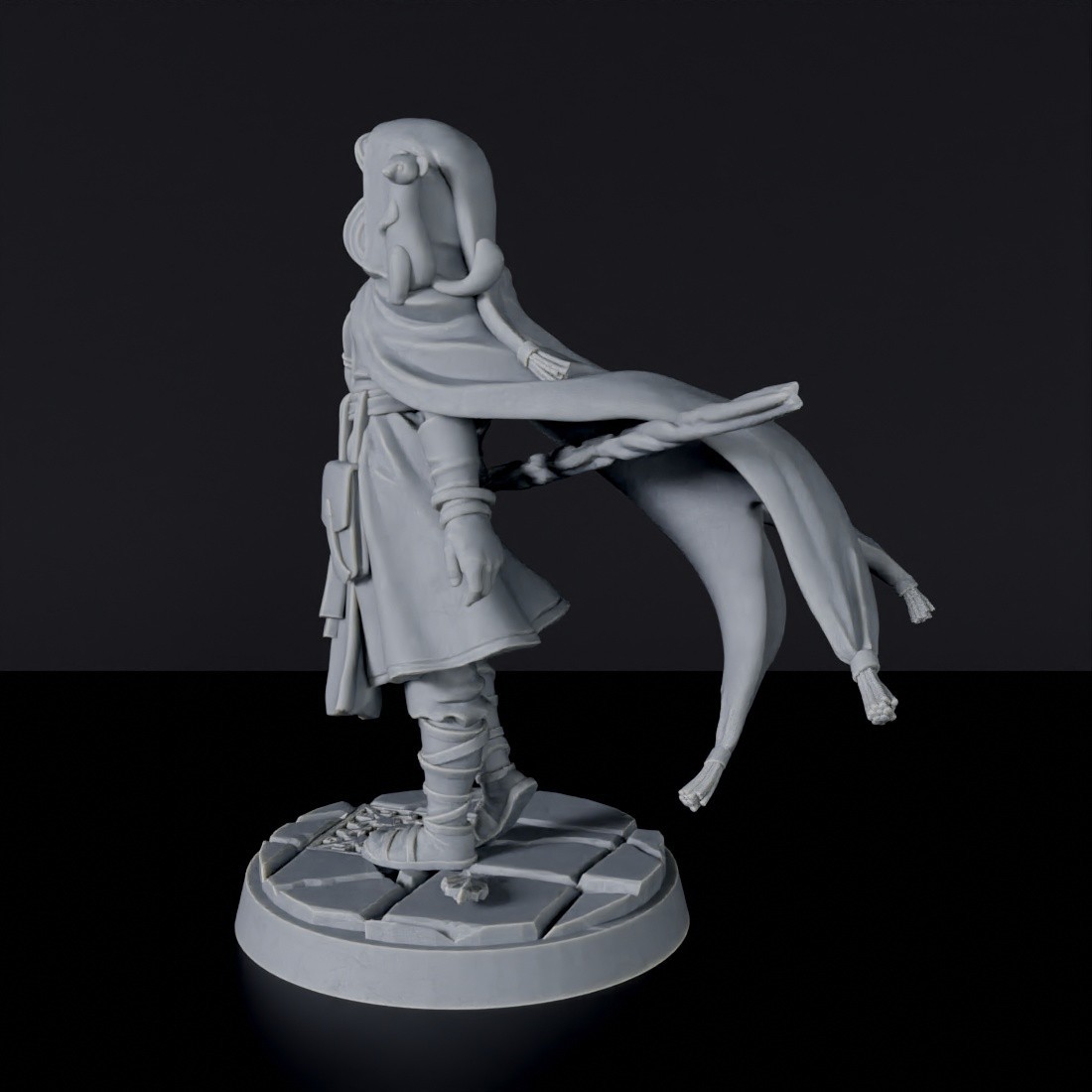 Human Female Monk - pirate fantasy miniature - tabletop RPG games