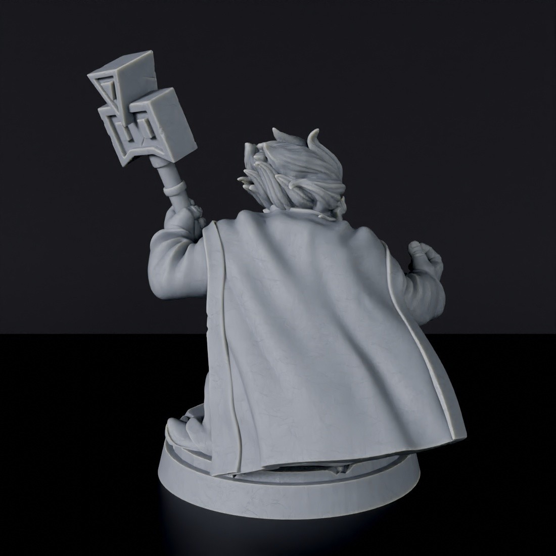 Dwarf Male Wizard - sorcerer with staff fantasy miniatures - RPG games