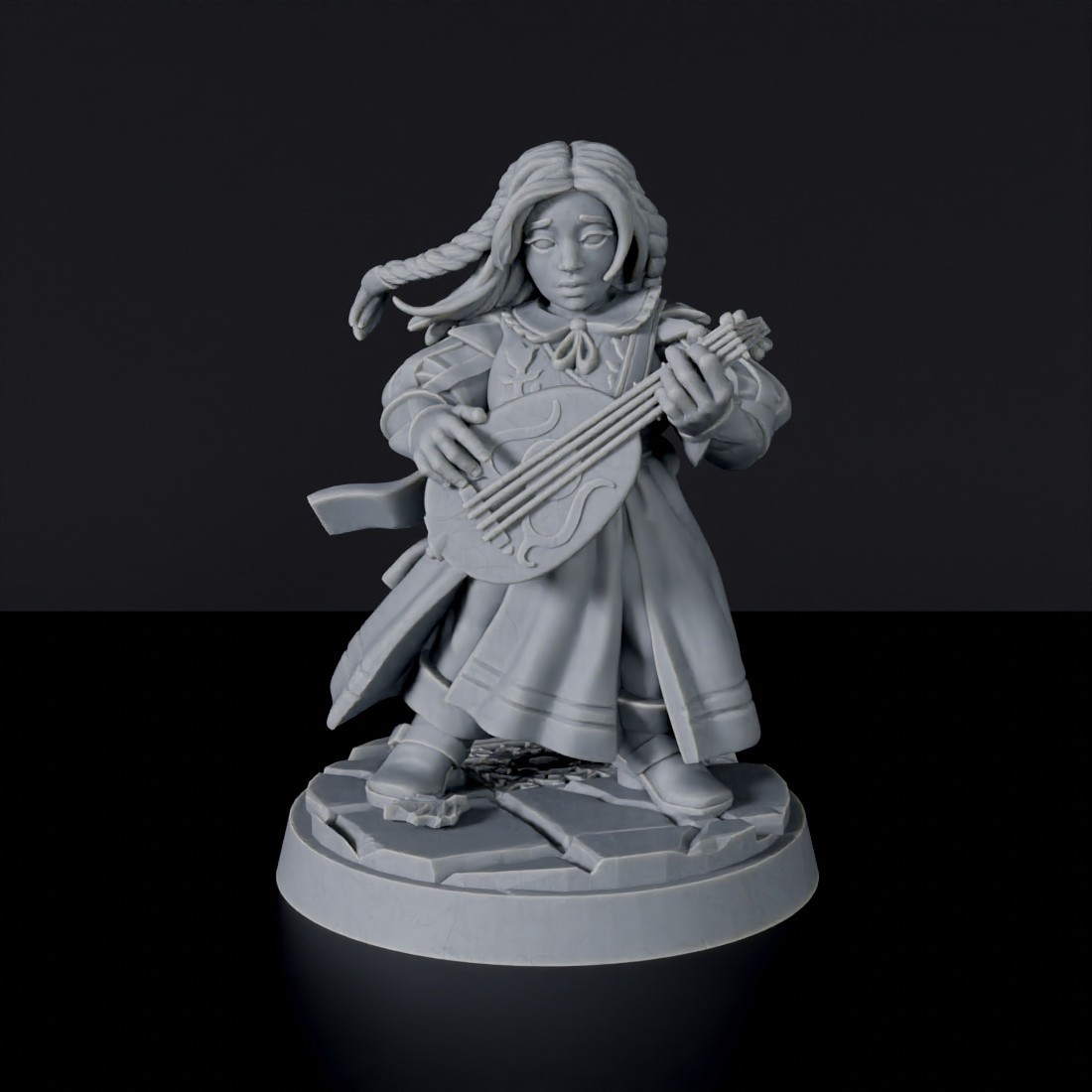 Dwarf Female Bard - dwarves fantasy miniatures - RPG games