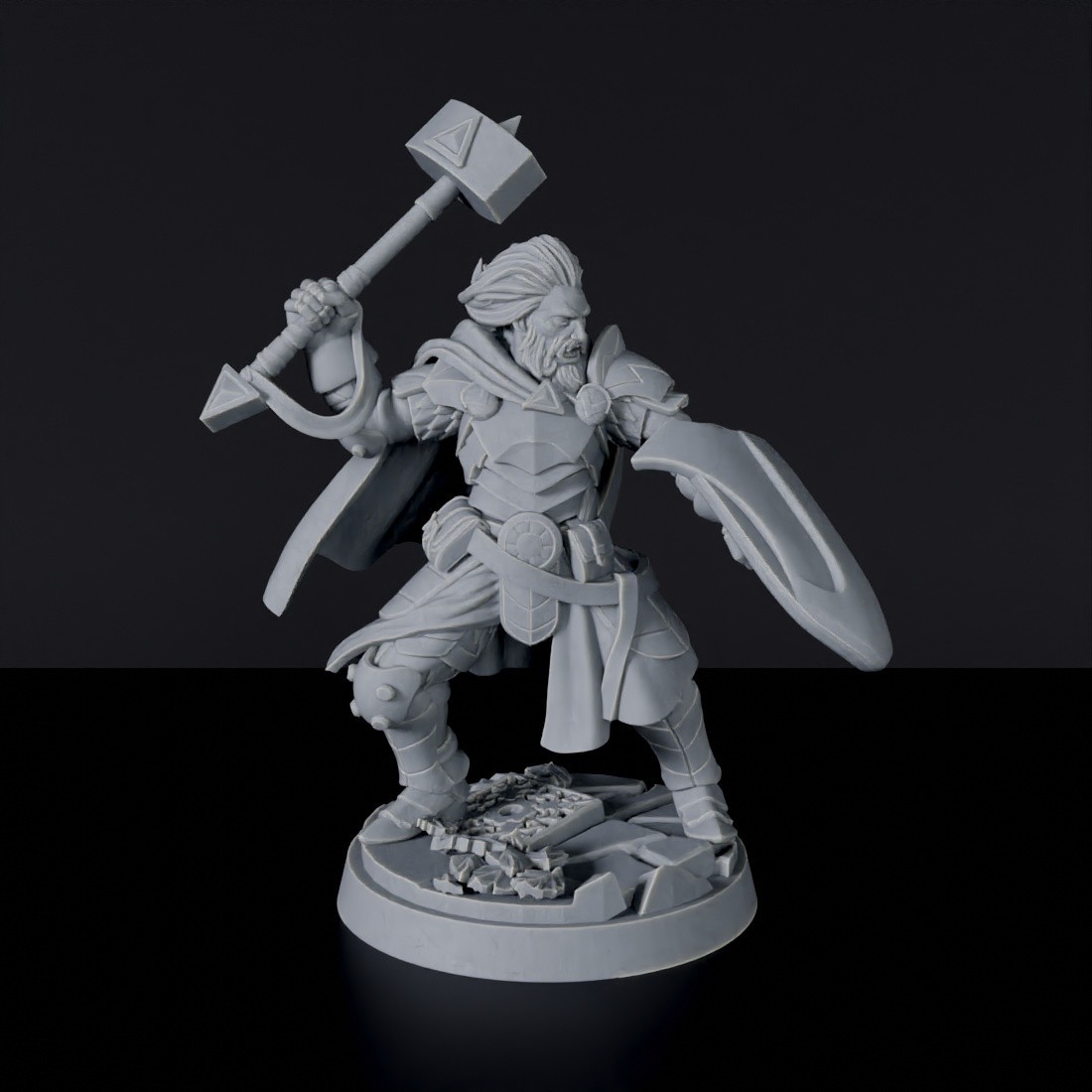 Human Male Fighter - fantasy miniature of warrior - tabletop RPG games
