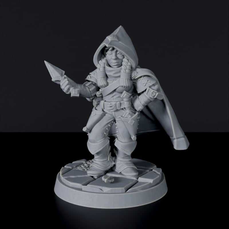 Dwarf Female Rogue - dwarves thief fantasy miniature - RPG games