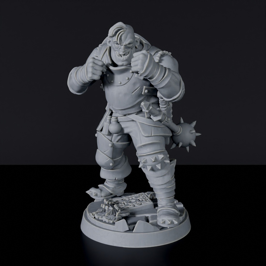Half-Orc Male Fighter - orcs warrior fantasy miniatures - RPG games
