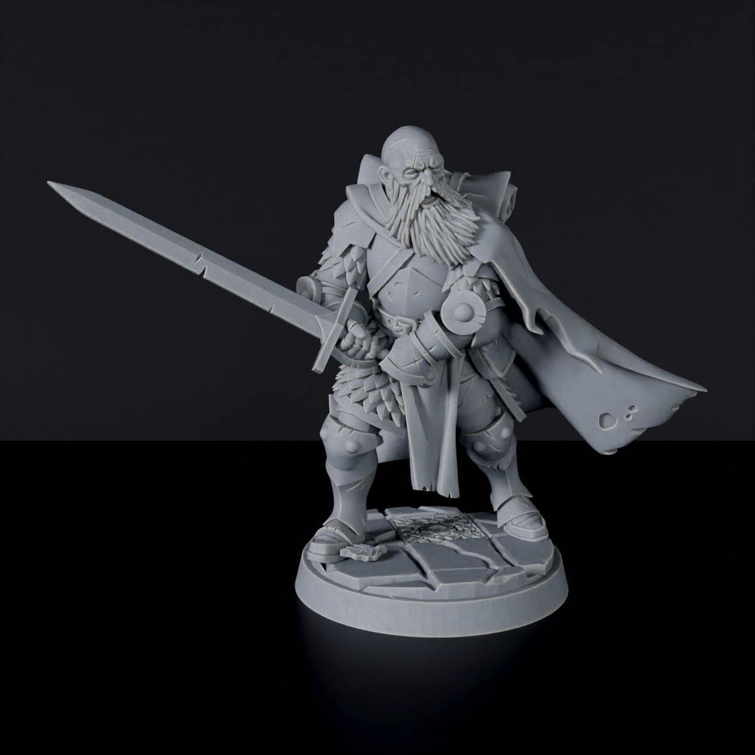Human Male Fighter - fantasy miniature of warrior - tabletop RPG games