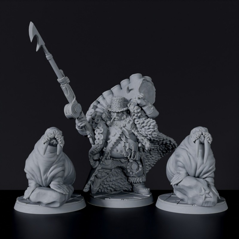 Captain Narom with Ackimo & Mika - fantasy minis - Bloodsail Ogres